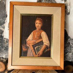 Art | 8vintage 1875 Albert Anker School Girl Portrait In A Wood Frame ...